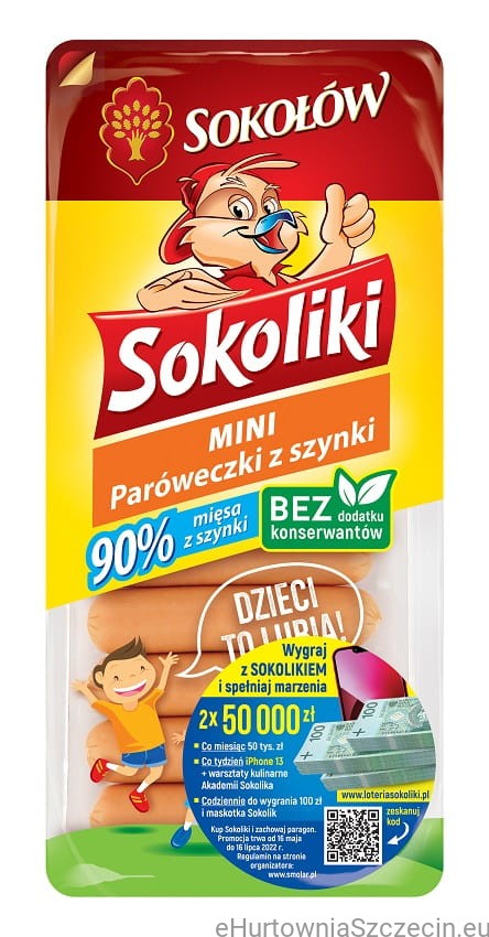 SOKOŁÓW SOKOLIKI PARÓWECZKI Z SZYNKI MINI 140G eHurtowniaSzczecin.eu