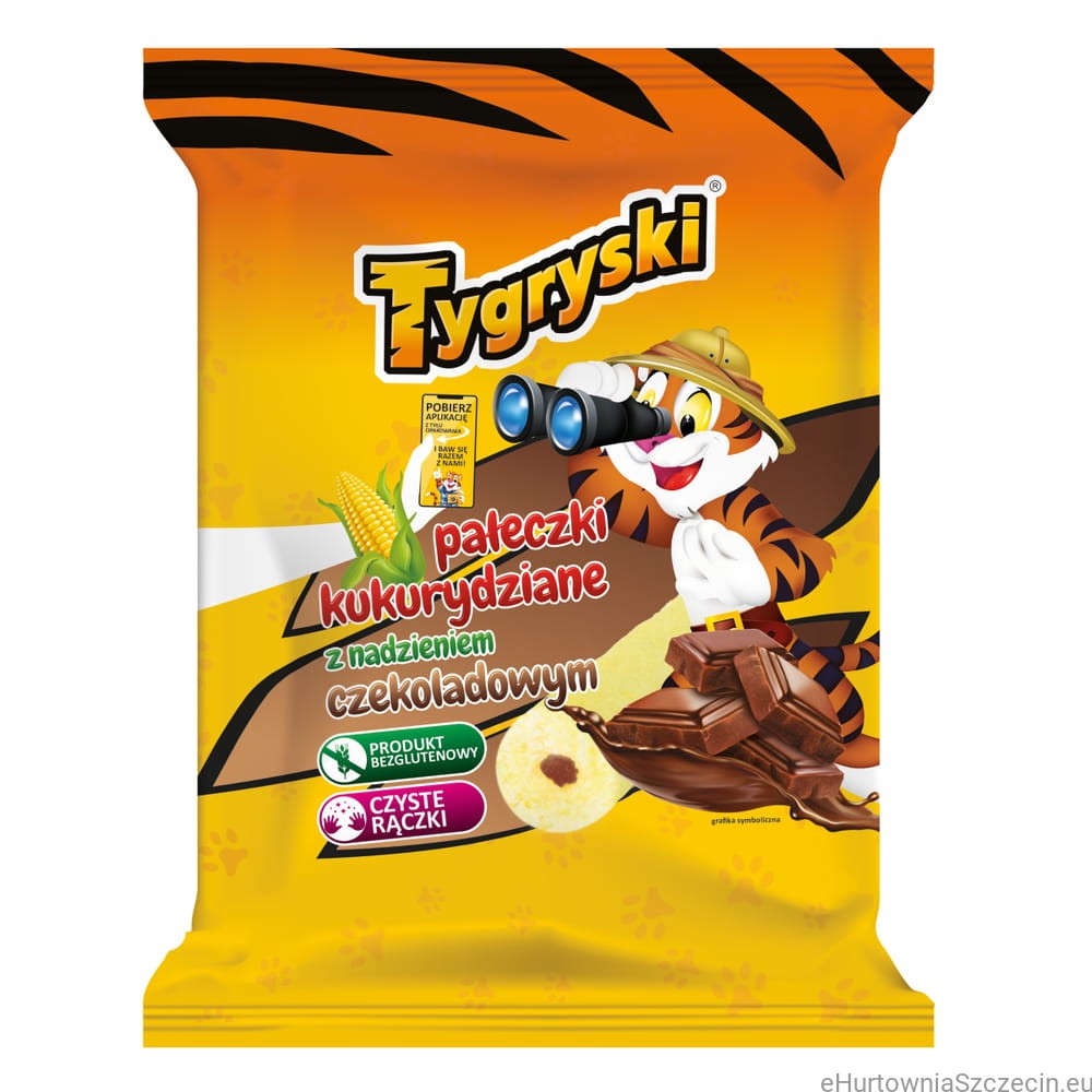TYGRYSKI CHRUPKI KUKURYDZIANE PAŁECZKI/CZEKOLADOWE 60G/12SZT ...